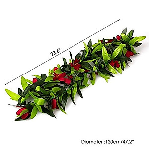 Besutolife Hawaiian Luau Leis Tropical Artificial Flower Leis Necklaces for Graduation Hula Costume Beach Party Hawaiian Luau Party 3 PCS