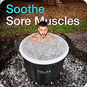 Polar Recovery Tub/ 110 Gallon Portable Ice Bath for Cold Water Therapy Training/an Ice Bathtub for Athletes - Adult Spa for Ice Baths and Soaking - Outdoor Cold therapy tub (Black)