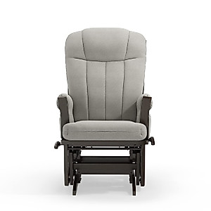 Dutailier Erie TechnoGel 2234 Wooden Glider Multiposition-Lock Recline, Espresso/Light Grey