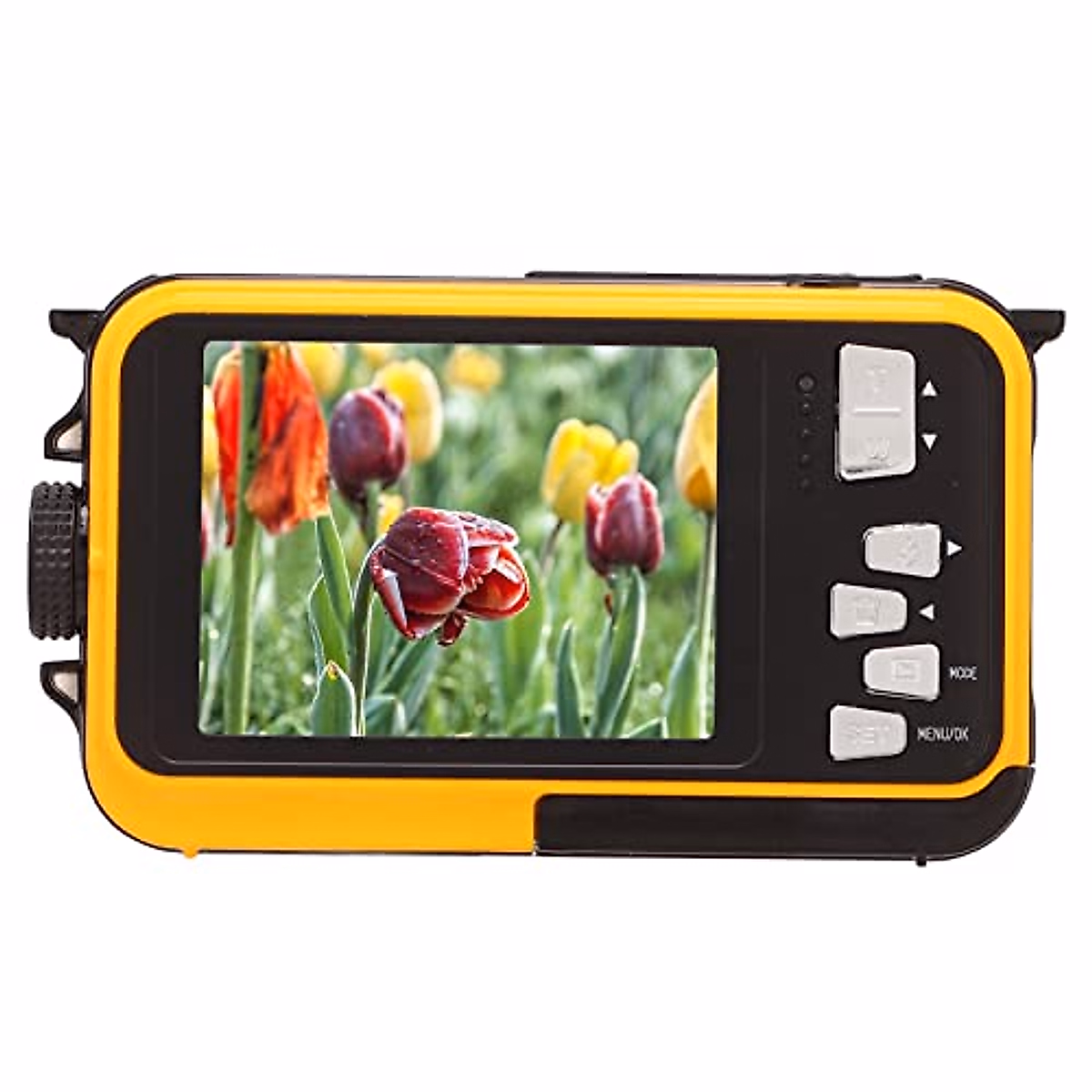 2.7K Underwater Digital Camera, 48MP Image 10FT Waterproof Video Camera, Dual Screens Digital Camera 16X Digital Zoom, Support up to 128G Micro Card(Yellow)
