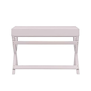 Linon Light Pink Rose Gold Hardware Jaycee X Base Writing Desk