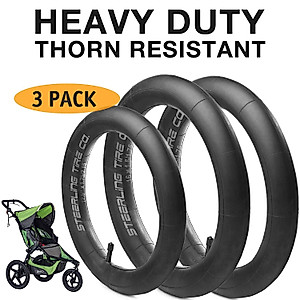 Two 16'' x 1.5/1.75 & One 12.5'' x 1.75/2.15 [3-Pack] Extra Thick Inner Tire Tube for BOB Revolution Strollers & Stroller Strides - Best BOB Stroller Tire Replacement Set by Steerling Tire Co.