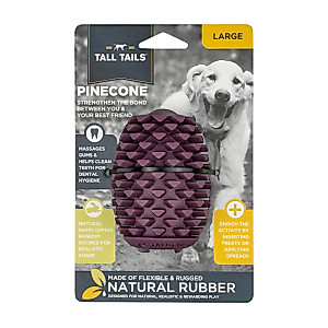 Tall Tails Natural Rubber Pinecone Reward Toy for Dogs Toy - Use with Spreadable Treats and Kibble