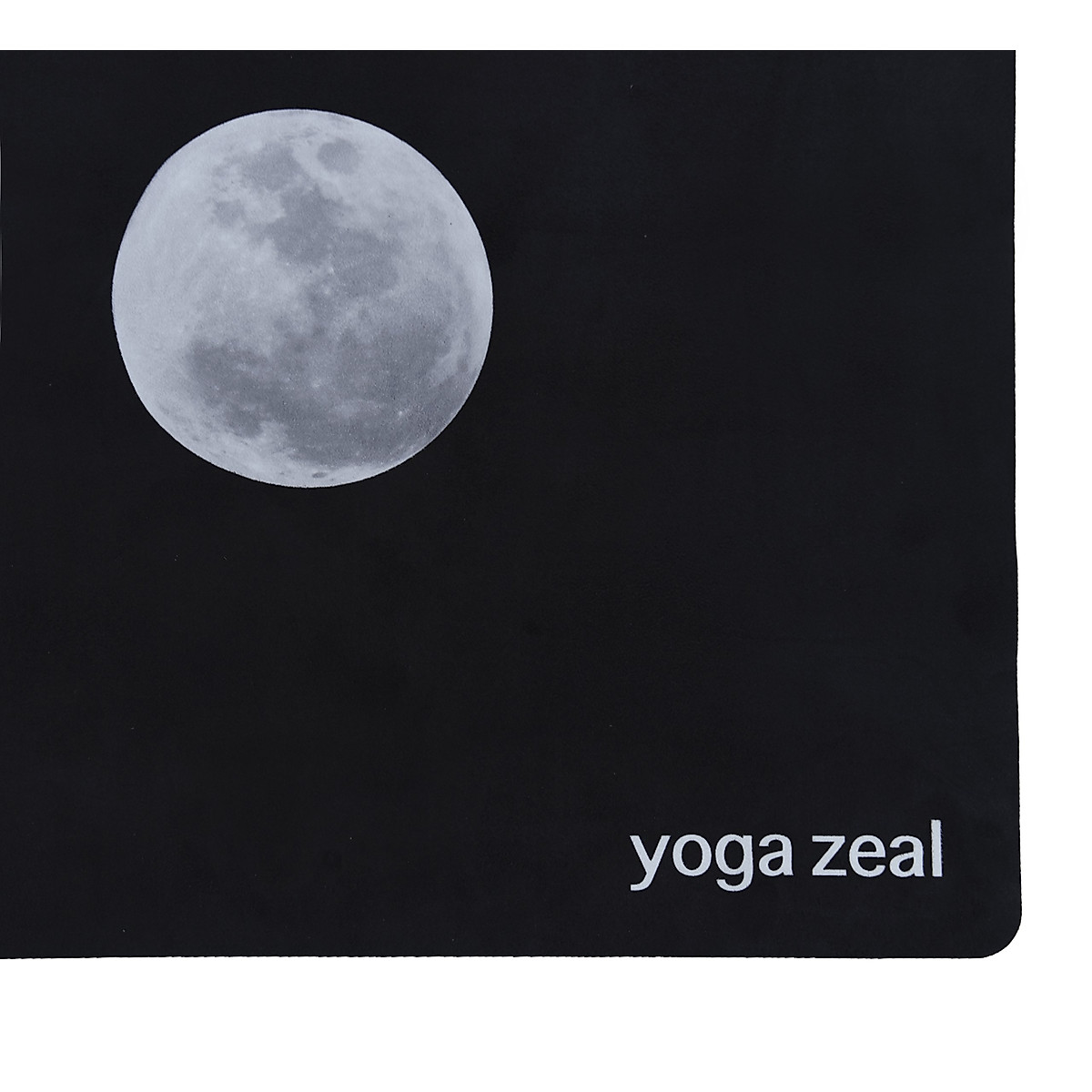 Black Lunar Mat by Yoga Zeal - Luxuriously Soft, Thick, Non-Slip, Hot Yoga Mat. Eco Printed. Designed to grip better with a sweaty yoga practice