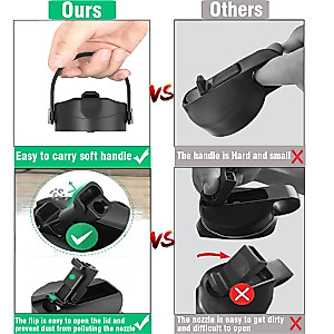 Water Bottle Insulated 64 oz- Straw lid and Auto Spout lid, Leak Proof, Vacuum Insulated, Large Metal Stainless Steel Water Jug Half Gallon Wide Mouth for Sports, Gym, Keep Cold 24H Hot 12H