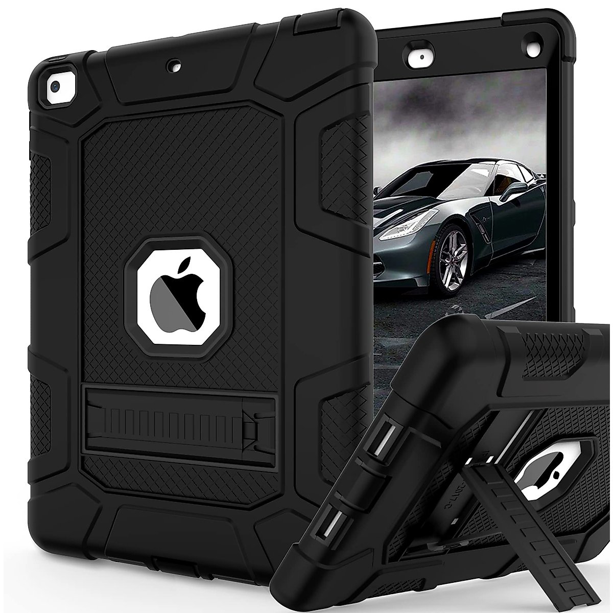 iPad Mini 5 Case, iPad Mini 4 Case, Hybrid Three Layer Armor Shockproof Rugged Drop Protection Cover Case Built with Kickstand for iPad Mini 4/5 7.9 Inch
