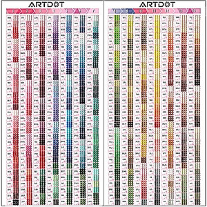 ARTDOT Color Card for Diamond Painting Kits, 5D Diamond Art Reference Tools with DMC Number Matching 445 Colors Diamond Painting Accessories