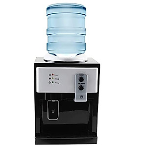 YILIKISS Countertop Water Cooler Dispenser with Hot Cold and Room Temperature Water, Top Loading Hot and Cold Water Dispenser 5 Gallons Drinking Fountain