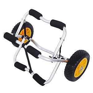 Kayak Cart Dolly Wheels Trolley - Kayaking Accessories Best for Beach Tires Transport Canoe Fishing Jon Boat Carrier Caddy Scupper Carts Trolly Roller Sit on Top Kayaks Wagon Wheel Hauler Tote Rollers