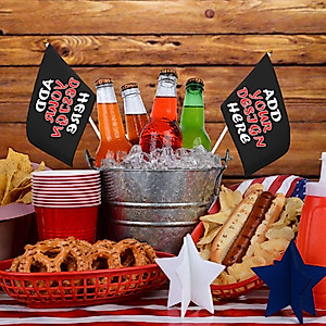 Custom Mini Flag on Stick Make Your Own Flags Personalized Photo Image Text Logo Hand Held Small Banners Double Sided Customize Flags 5.5x8.2in Gifts for Indoor Outdoor Room Decoration 6pcs