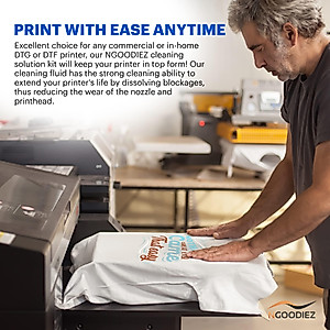 NGOODIEZ Printhead Cleaning Kit for Any DTF Printer/DTG Printer - Universal Printhead Cleaner Kit for Printer Nozzle - Printer Cleaning Kit for Direct Transfer Film Printers (100mL Solution)