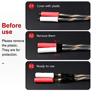 SKW Audiophiles RCA Cable 2RCA Male to 2RCA Male HiFi System Interconnect Cable with Diameter 7mm (1.64ft/0.5M, Black, Nylon)