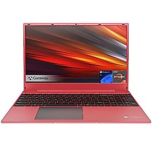 Gateway Ultra Slim Notebook, 15.6'' FHD IPS Display, AMD Ryzen 3-3250U with Radeon Graphics, 4GB RAM, 256GB SSD, Webcam, Tuned by THX Audio, Bluetooth, HDMI, Micro SD Slot, Type-C, Red (GWTN)