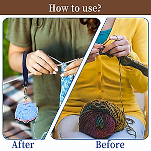 SWTHM 5 PCS Portable Wrist Yarn Holders Wooden Yarn Carrier Yarn Spinner for Carrying Yarn On The Go Knitting Supplies for Compilation Enthusiasts