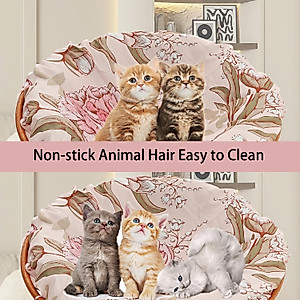 Tikitup Papasan chair cushion cover, outdoor waterproof papasan chair cushion cover, egg chair cushion cover, colorfast soft skin-friendly polyester fiber (Peony flower pattern, 50 IN)