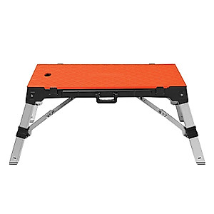 Disston 30146A OmniTable 4 in 1 Portable Workbench Work Table Dolly Scaffold and Creeper Adjustable Height with Folding Legs with Free Blu-MOL Jigsaw Blade Set (E0130146)