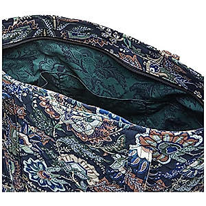Vera Bradley Women's Cotton Vera Tote Bag, Java Navy Camo - Recycled Cotton, One Size
