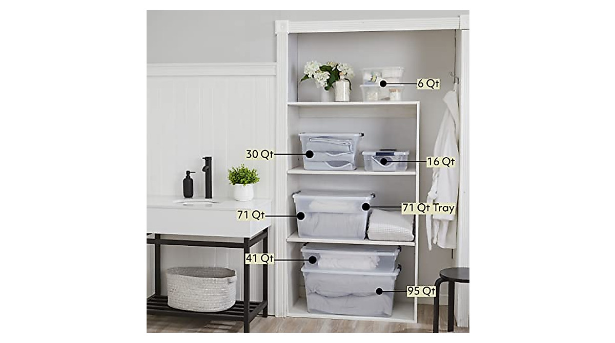 Rubbermaid 16 Qt Stackable Storage Containers - Pack of 6