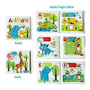 JUNSEE Baby Bath Books-3PCS,Bathtub Toys Floating Waterproof Educational Bath Toy Books for Toddlers-Animal Books,Count Books,Bird Books for Bath time