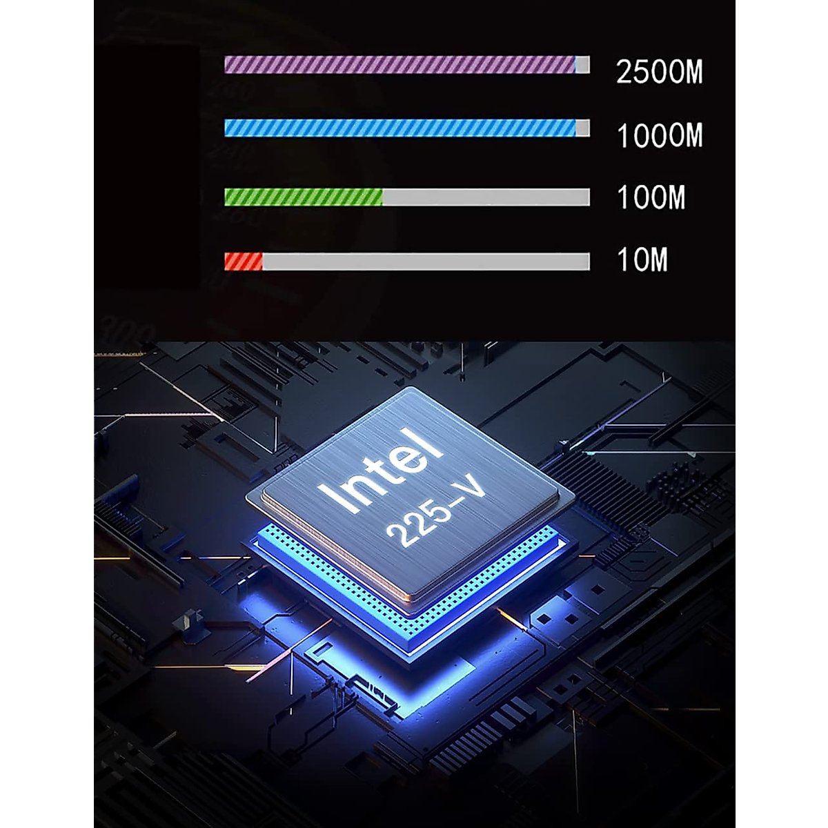 2.5GBase-T PCIe 3.1 Network Adapter with Intel I225-V+3ft Cat8 Ethernet Cable 2500/1000/100Mbps PCI Express Gigabit Ethernet Card RJ45 LAN Controller for Windows 10/11 with Low Profile Bracket