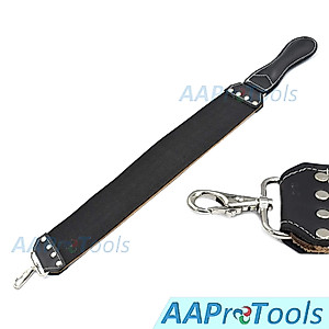 AAProTools Handmade Premium Leather Razor Strop Brown and Black 3" x 20" Barber Straight Razor and Knife Twin Sharpening Strop/Strap