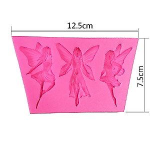 1pc Lovely Three Fairies Angle Shape Silicone Mold for DIY Candy Soap Mould Crystal Jelly Shots Pudding Desserts Gum Paste Chocolate Fondant Mold Cupcake Cake Topper Decoration Handmade Ice Cream
