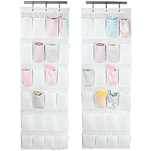 24 Pockets Shoe Organizer Over the Door Wall Mounted Hanging Storage Bags Tidy Closet Home Bedroom Space Saver Caddy Organiser Rack Shelf Holders Household Wardrobe Accessory