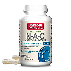 Jarrow Formulas N-A-C 500 Mg - Antioxidant Amino Acid Supplement – Supports Cellular Health & Liver Function - Precursor to Glutathione - Up to 60 Servings (Veggie Caps)