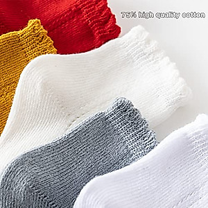 MOMSMENU Baby Socks Unisex Cotton Soft for Infant Toddlers Kids Boys Girls 0-12month 6 Pair