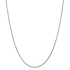 The Black Bow 0.95mm, 14k White Gold, Diamond Cut Cable Chain Necklace, 20 Inch