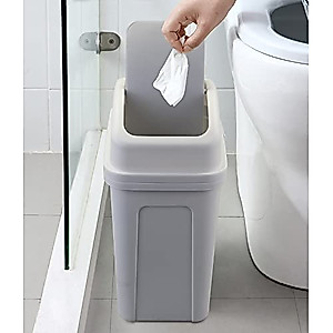 Sosody 4.5 Gallon Swing Top Garbage Can, Plastic Trash Bin with Lid, 3 Pack