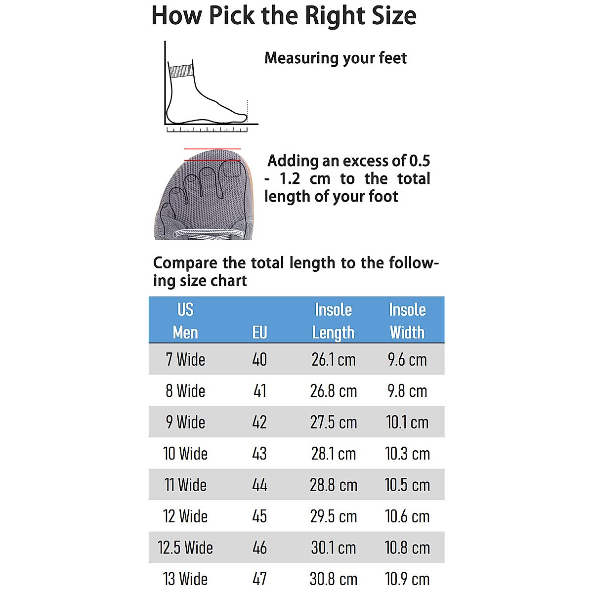 WHITIN Men's Extra Wide Width Casual Barefoot Sneakers Zero Drop Sole W81 Size 12W Minimus Minimalist Tennis Shoes Fashion Walking Grey Gum 45