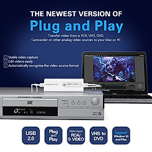 DIGITNOW USB 2.0 Video Capture Card- Pro+ Version VHS to Digital Converter 1080P 30Hz , Suitable for Mac OS, iPad, Android, WinXP/7/8/10