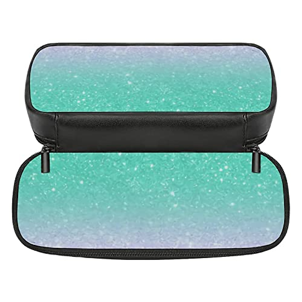 Mermaid Lavender Pattern Pencil Case PU Leather Pencil Pen Bag Large Capacity Pen Box Pencil Pouch Makeup Bag with Zip