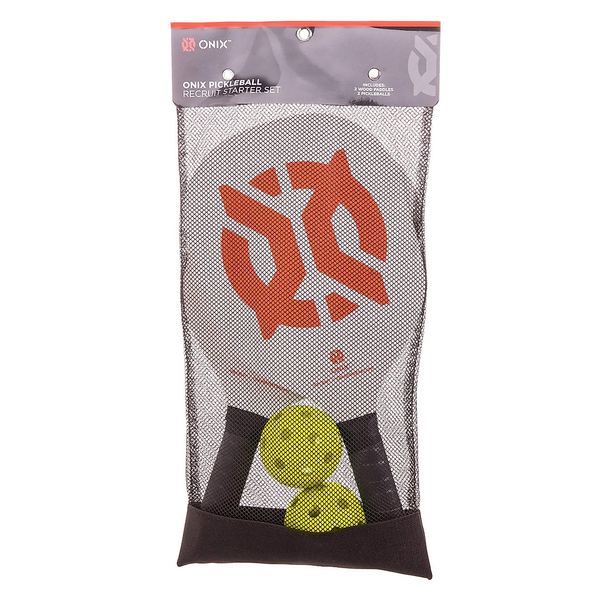 Onix Recruit Pickleball Starter Set Includes 2 Paddles and 2 Pickleballs For All Ages and Skill Levels to Learn to Play, White, 3.00 x 8.00 x 16.00"