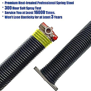 Garage Door Torsion Springs Set(.207x2x22"), Pair of 2" ID Electrophoresis Coated Heavy Duty Torsion Spring Replacement for Garage Doors, with 2pcs Non-Slip Winding Bars,Minimum 16000 Cycles