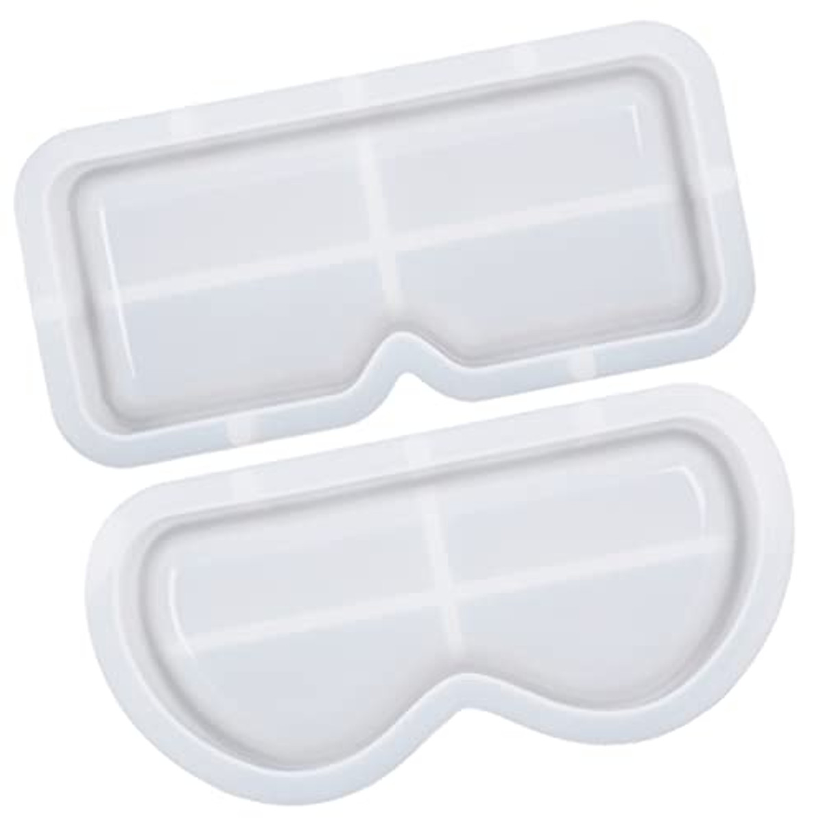 VILLCASE 4 Pcs Resin Glasses Holder Silicone Square Mold Candle Silicone Mold Coaster Resin Mold Candle Resin Mold Jewelry Storage Tray Molds Glasses Tray Resin Mold Silicone Tray Mold