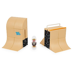 Tech Deck, Danny Way Mega Half Pipe X-Connect Park Creator, Customizable Ramp Set with Exclusive Plan B Fingerboard, Kids Toy for Boys and Girls Ages 6 and up