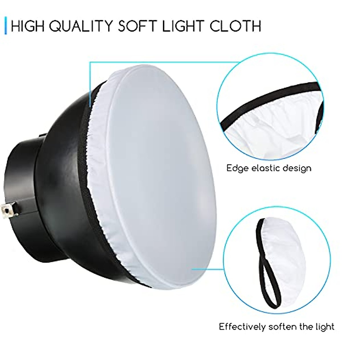 4 Pieces Diffuser Lamp Sock Soft Diffuser Lamp Cover 7 Inches/ 18 cm Standard Cloth Diffuser Light Sock Lampshade Reflector Lamp Sock for Strobe Flash Light Speedlite (White)
