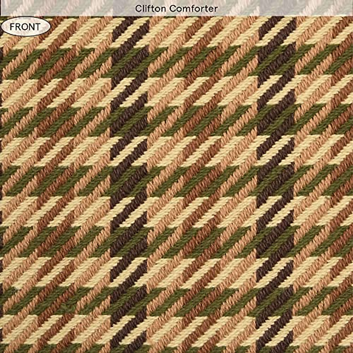 Paseo Road by HiEnd Accents | Clifton 3 Piece Comforter Set with Pillow Shams, Brown Tweed Houndstooth, Super King Size, Plaid Rustic Cabin Lodge Luxury Bedding Set, 1 Comforter and 2 Pillowcases