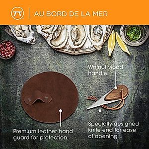 Outset Oyster Shucking Set, Includes Oyster Knife and Leather Hand Guard