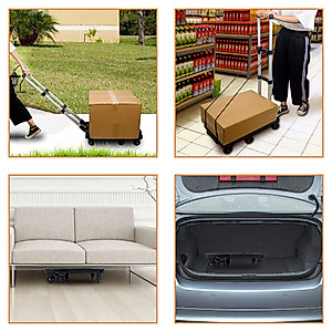 Dolly Cart Portable Hand Truck Lightweight Hand Cart Compact Utility Cart with Heavy Duty Wheels Solid Construction Adjustable Handle for Personal, Moving, Travel and Shopping Use (7 Wheels)