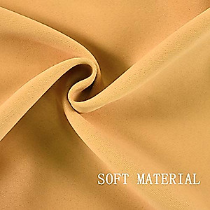 DECOVSUN Mustard Yellow Valance for Kitchen Windows Solid Gold Yellow Blackout Curtain Valance with Grommet for Bedroom Short Straight Drape Valance for Living Room 52X18 1 Panel