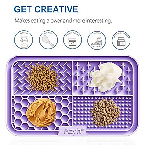 Azyh Licking Mat for Dogs & Cats 2 Pack, Slow Feeder Lick Pat for Large Dogs and Puppies, Anxiety Relief Dog Toys Feeding Mat for Butter Yogurt Peanut, Pets Bathing Grooming Training Mat (9.9'' × 6'')