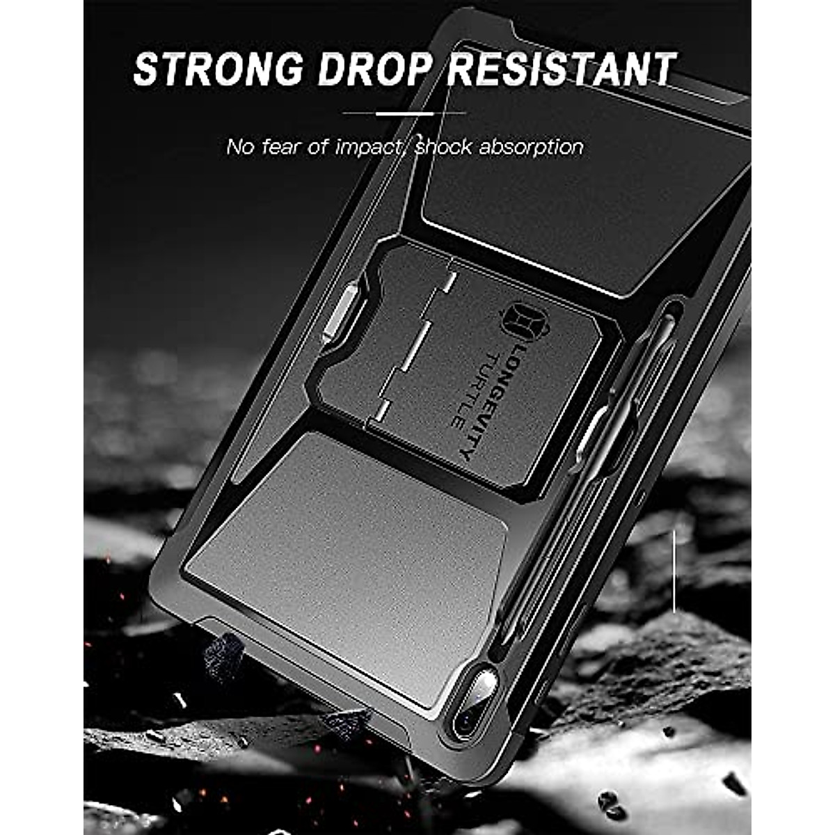 ZtotopCases for Samsung Galaxy Tab S7 FE/S8 Plus/S7 Plus Case,Built-in Screen Protector/S Pen Holder,12.4" Full-Body Heavy Duty Protective Cover for Galaxy Tablet S7 FE 5G 2021/S8+ 2022/S7+ 2020,Black