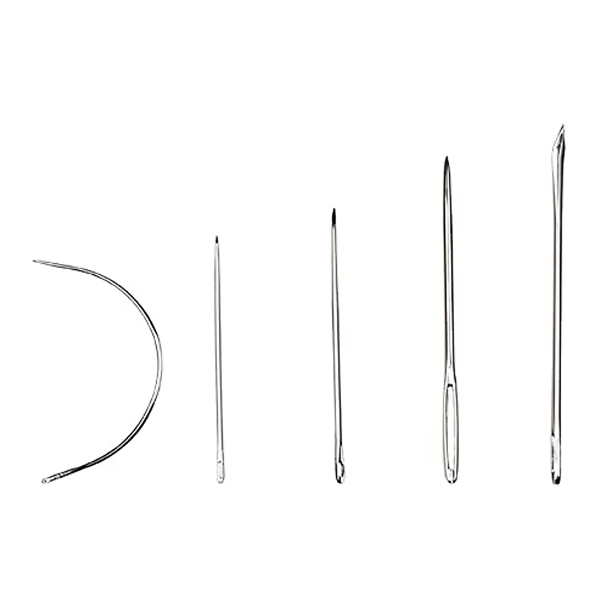 Eketirry Hand Sewing Needle Kit, Heavy Duty Household Hand Needles for for Upholstery, Carpet, Leather, Canvas Repair (5 Pieces)