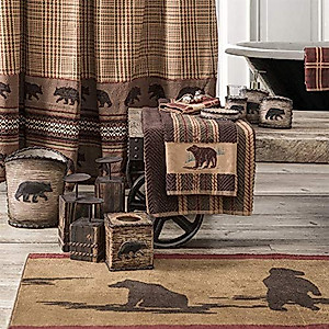 Paseo Road by HiEnd Accents | Lodge Bear 4 Piece Resin Bathroom Set with Soap Lotion Dispenser, Tumbler, Toothbrush Holder, Soap Dish, Rustic Cabin Lodge Style