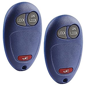 Replacement for 2001-2012 Chevrolet GMC Hummer Isuzu Oldsmobile Pontiac Blue 3-Button Keyless Entry Remote Key Fob L2C0007T (Set of 2)