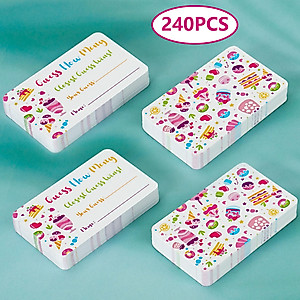 INKNOTE 240 Pcs Candy guessing game cards Guess how many cards Guess how many in the jar for Bridal Baby Shower Party Collection Birthday Party Gender Reveal Games Activities and Decorations3.54x2inch