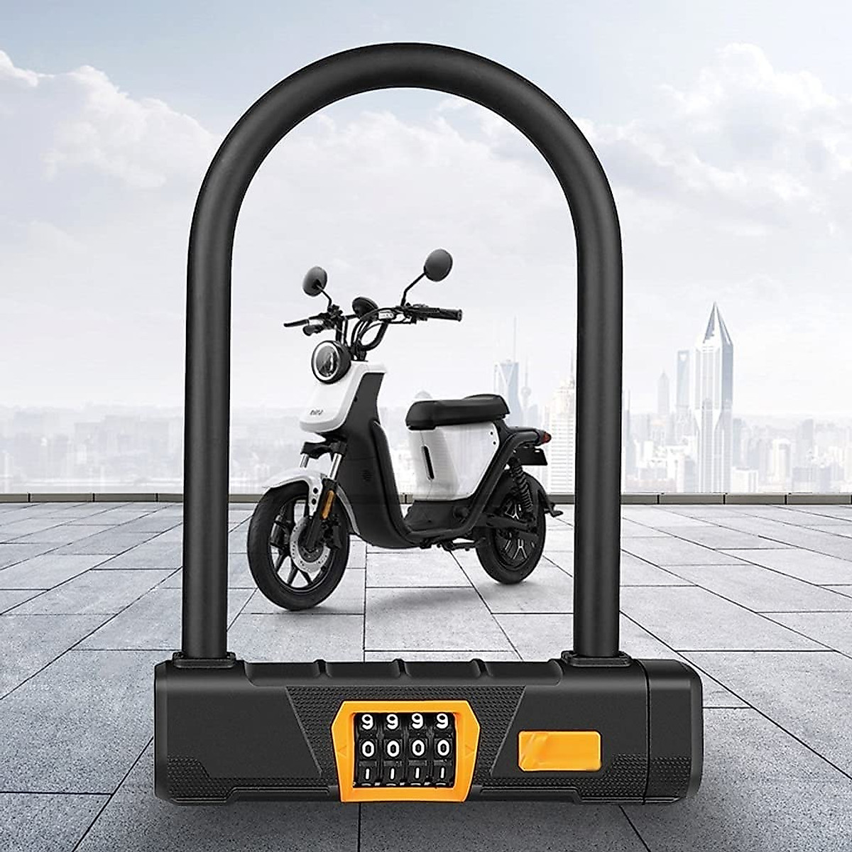 XIXIDIAN Bicycle U Lock Anti-Theft Bike Password Lock Heavy Duty Combination U Lock Bike Lock